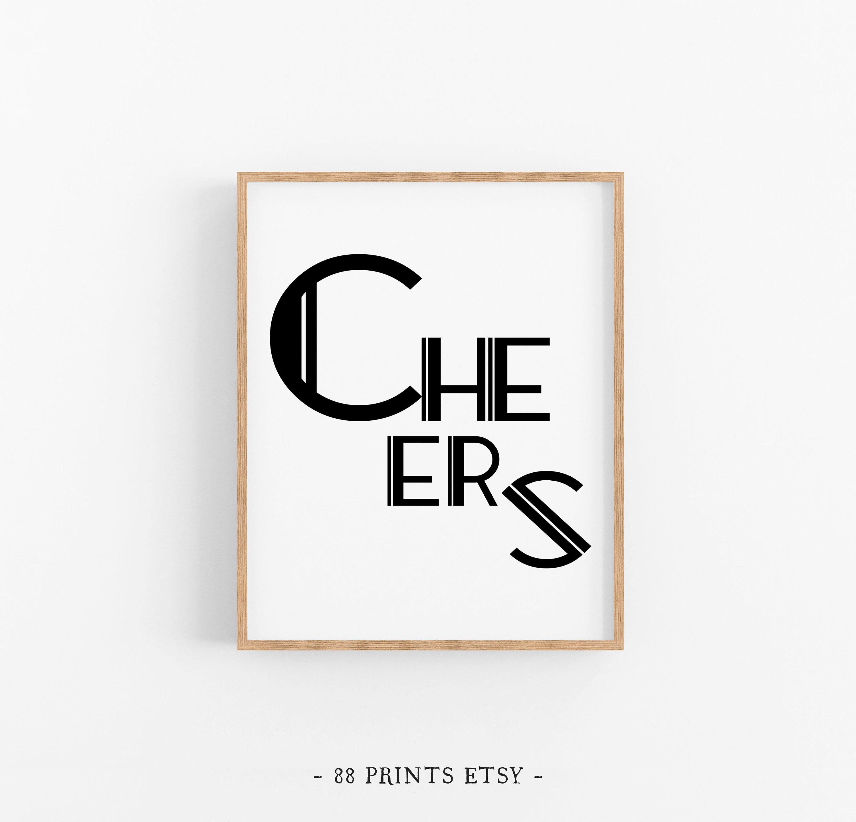 Cheers Print Cheers Art Cheers Sign Bar Cart Print Bar | Etsy