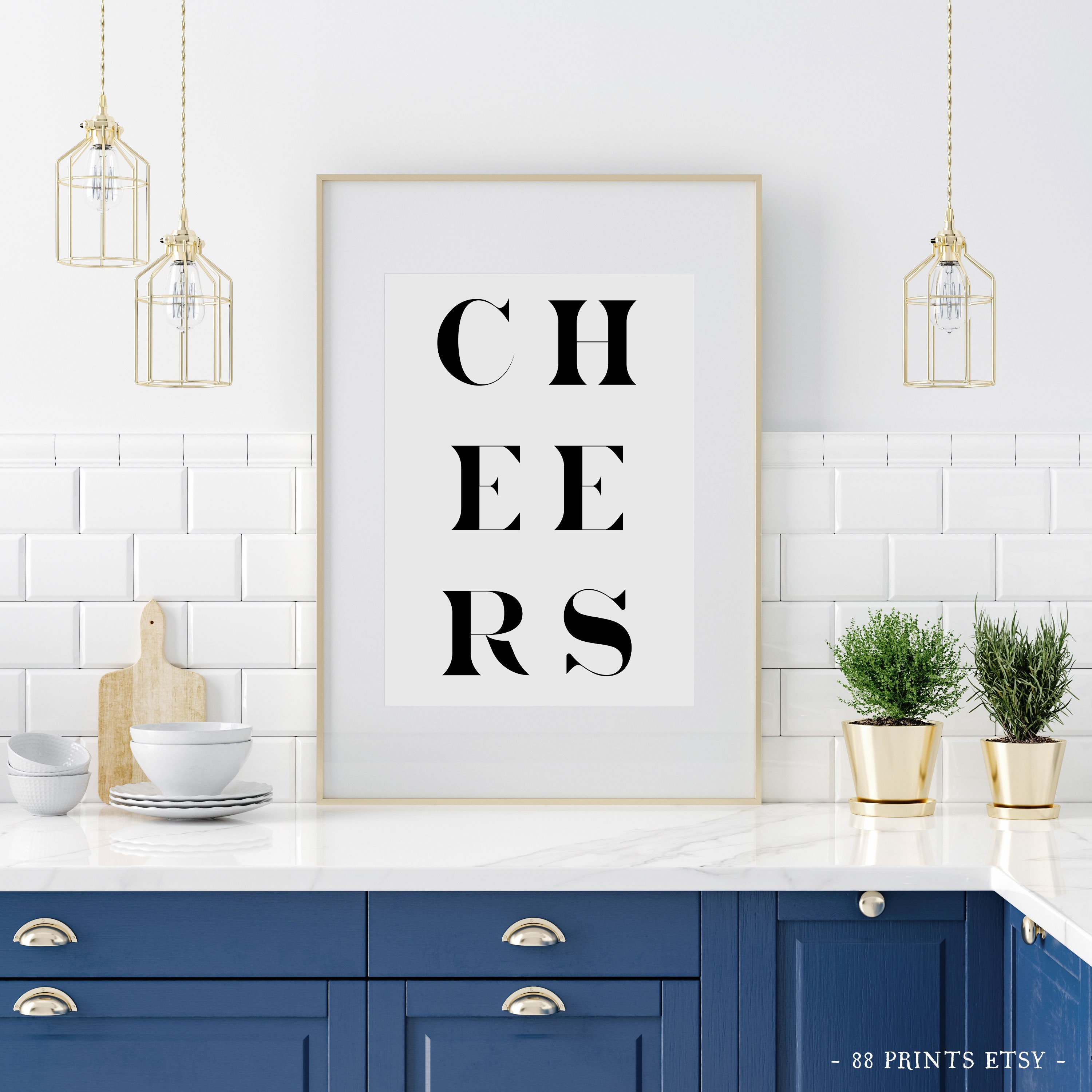 Cheers Print Cheers Art Cheers Sign Bar Cart Wall Decor - Etsy