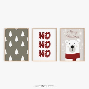 Christmas Set of 9 Prints, Christmas Artwork, Christmas Printable Art ...