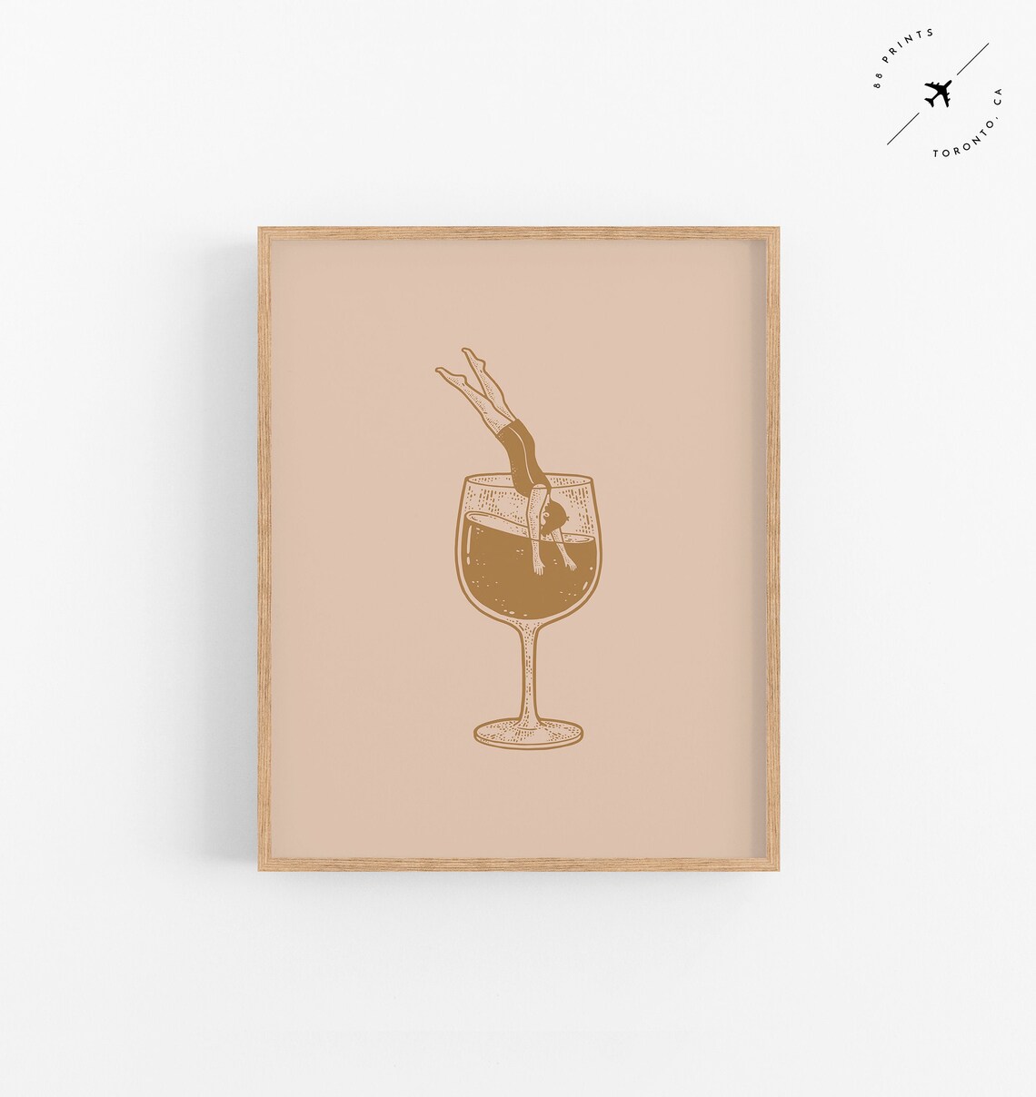 Retro Wine Print Fine Line Wine Art Bar Cart Prints Kitchen - Etsy