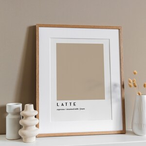 Latte Print, Coffee Typography Art, Coffee Art, Coffee Prints, Coffee ...