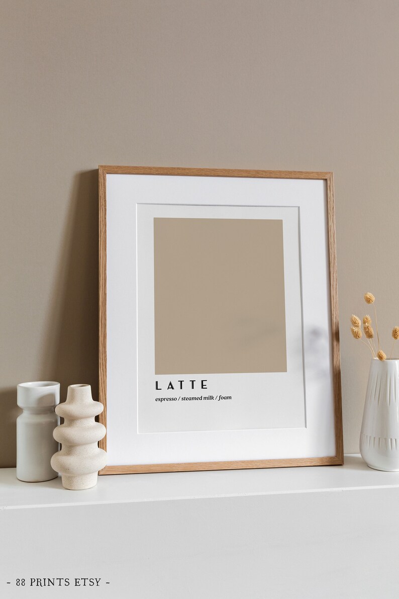 Latte Print Coffee Typography Art Coffee Art Coffee Prints - Etsy