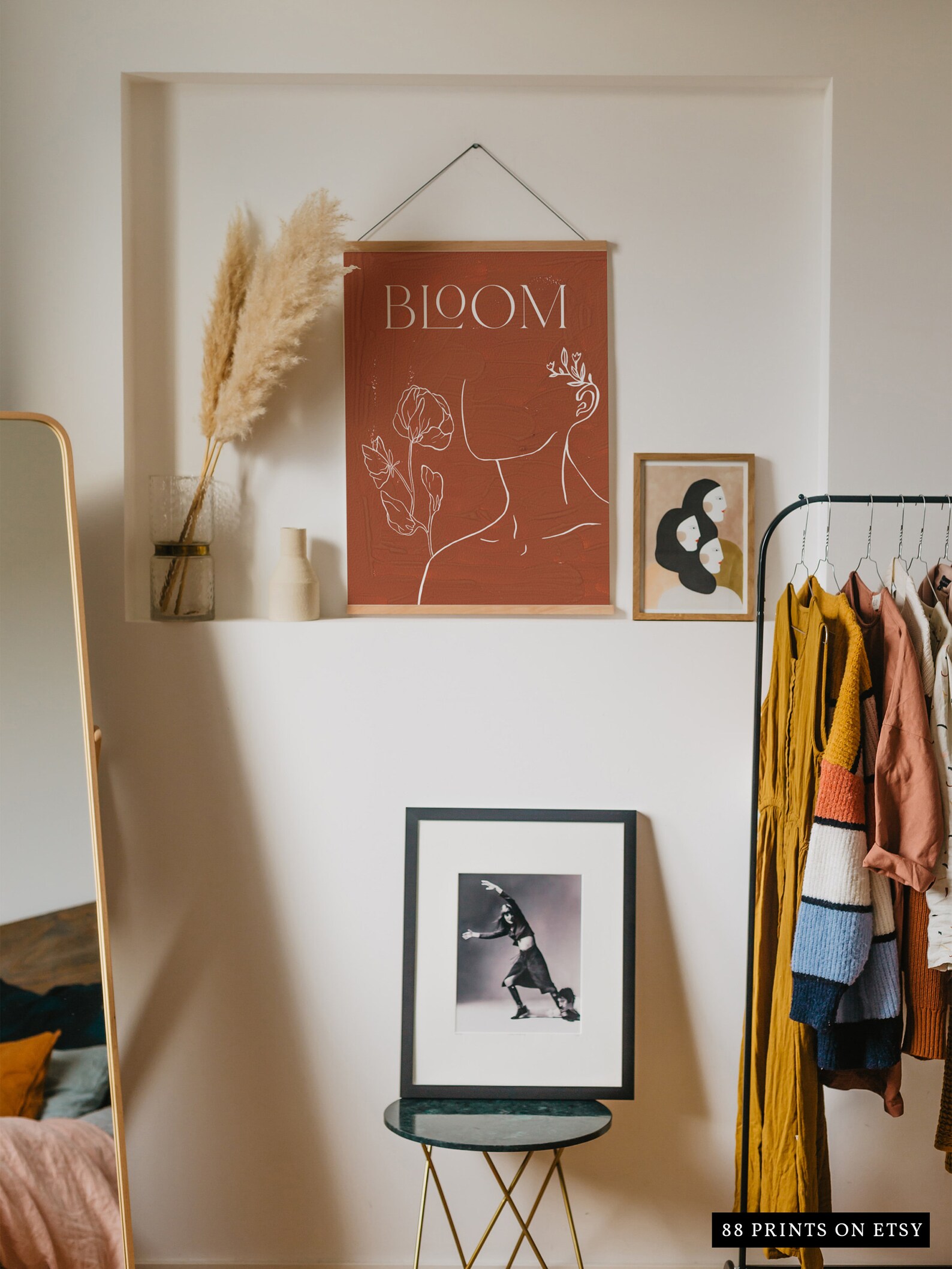 Burnt Orange Fine Line Print Abstract Art Line Drawing - Etsy