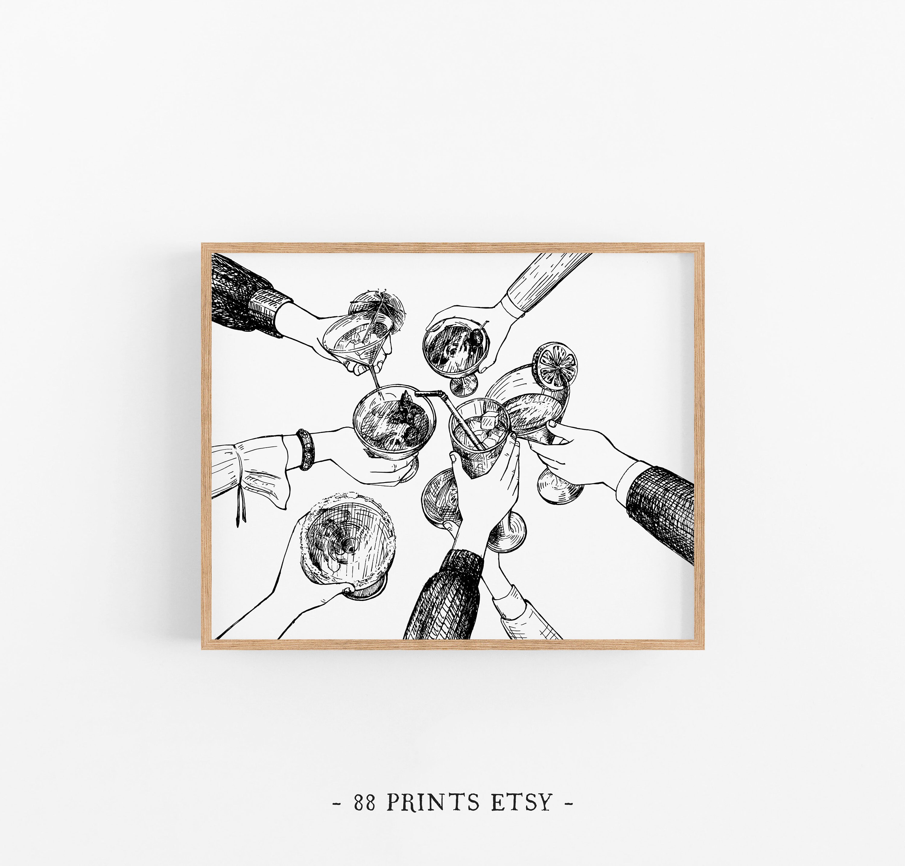 Cheers Print Cheers Art Cheers Sign Bar Cart Wall Decor - Etsy