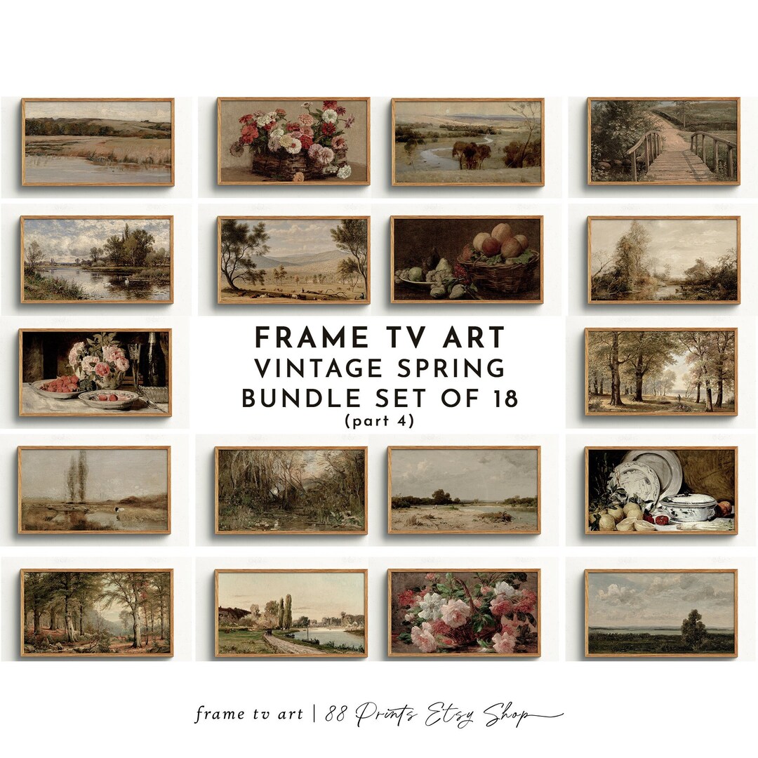 Frame TV Art Vintage Spring Bundle Set of 18 Part 4 Frame TV Art Spring ...
