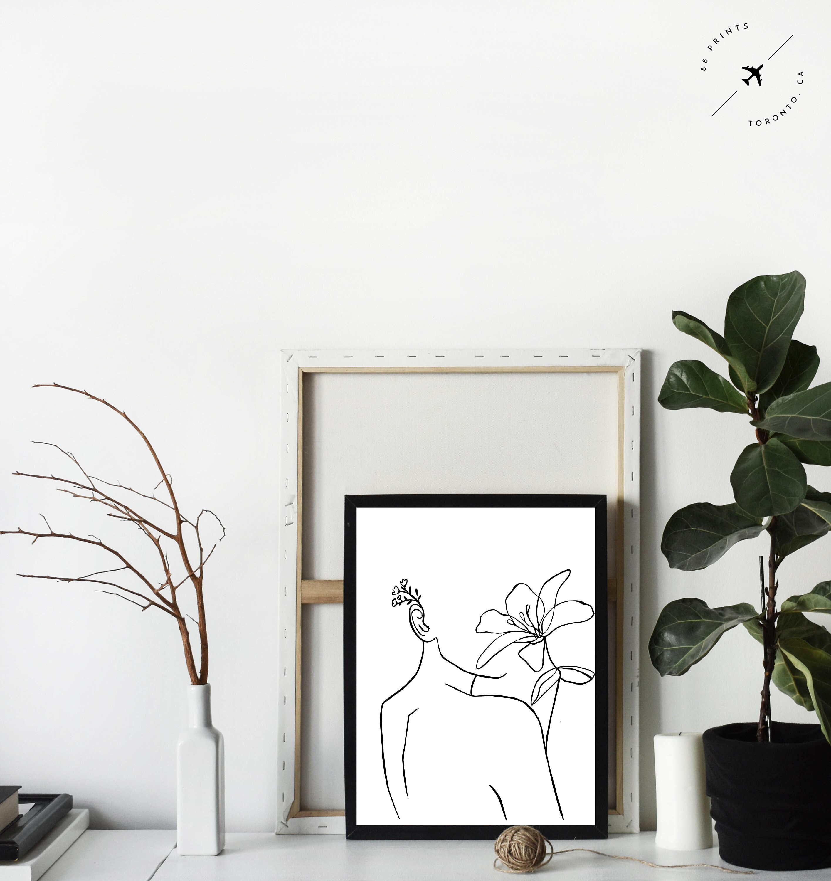 Fine Line Abstract Print Flower Art Abstract Art Minimalist | Etsy