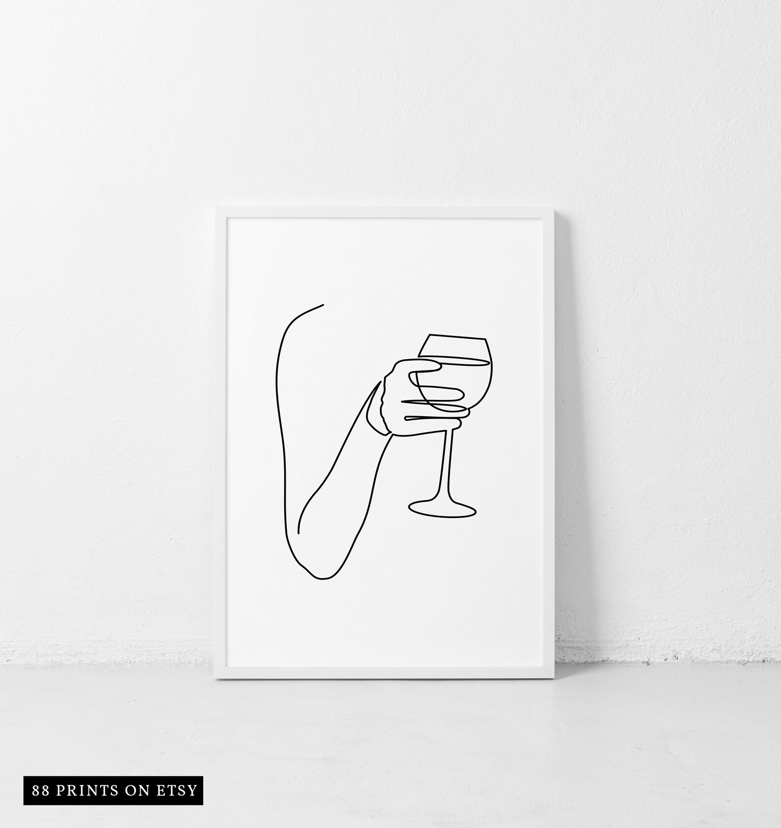 Wine Print Fine Line Drinks Cheers Bar Cart Prints Kitchen - Etsy