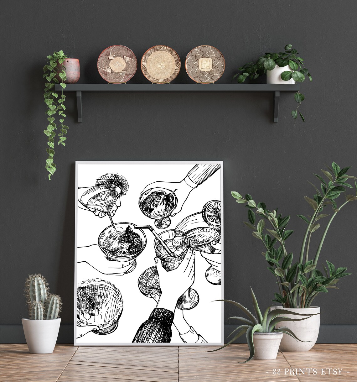 Cheers Print Vertical Cheers Art Cheers Sign Bar Cart Wall - Etsy