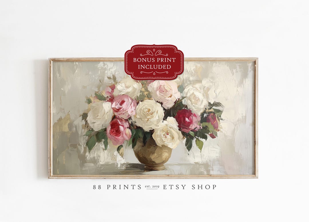 Impressionist-style Floral Frame TV Art Print | Valentines Day Frame TV ...