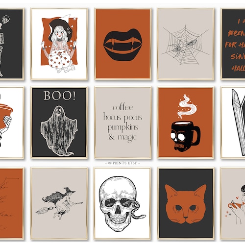 Halloween Prints Halloween Printable Wall Art Set of 8 - Etsy
