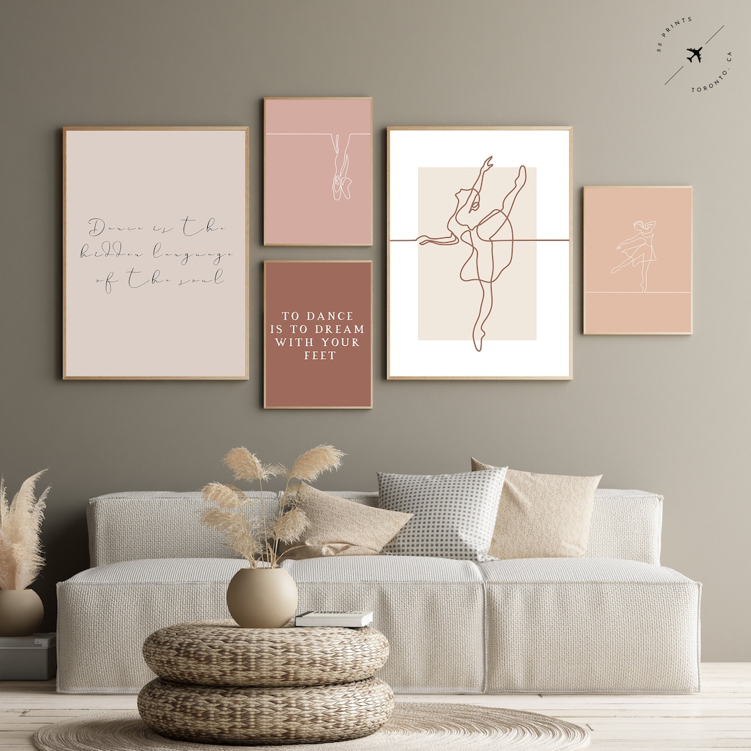 Ballerina Set of 5 Prints, Ballerina Wall Art, Ballerina Art, Ballerina ...