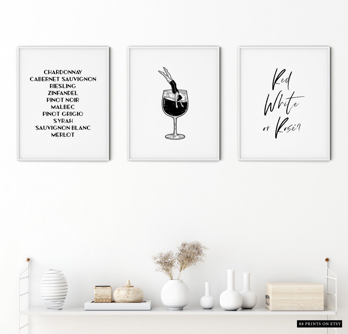 Retro Wine Print Fine Line Wine Art Bar Cart Prints Kitchen - Etsy Canada