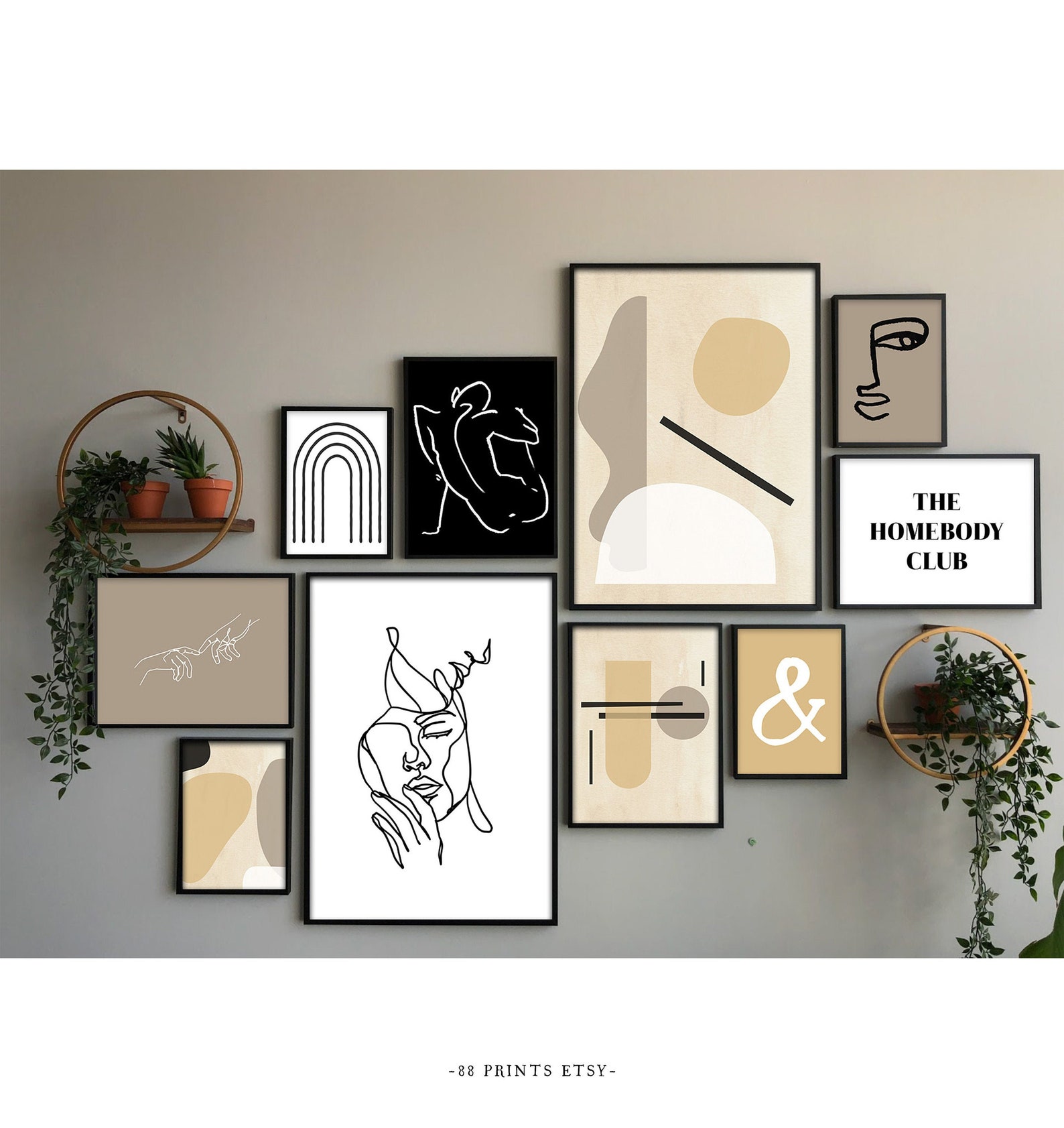 Color Block Set of 10 Prints Abstract Shapes Art Line Print - Etsy