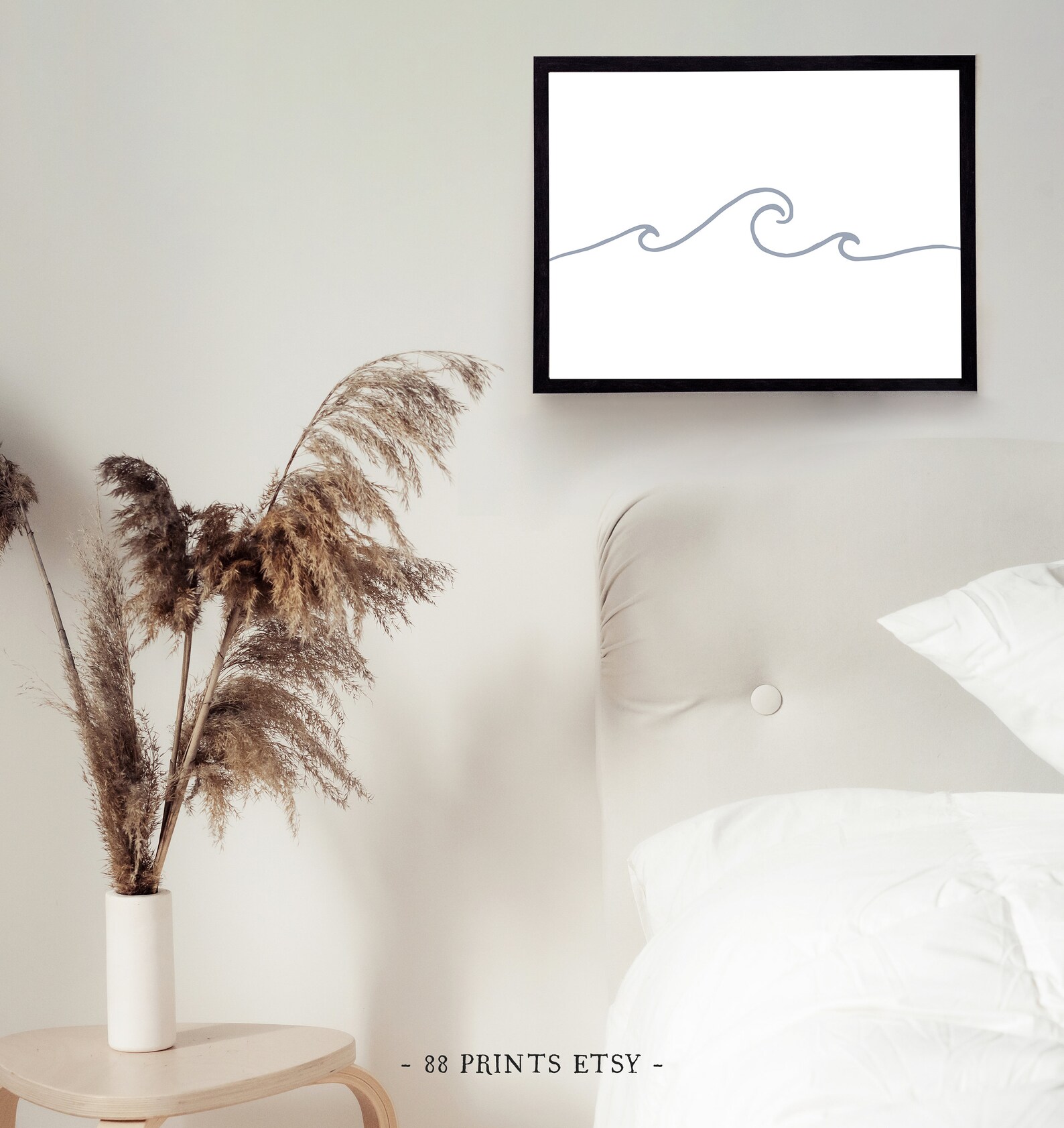 Wave Print Fine Line Print Digital Download Minimal | Etsy