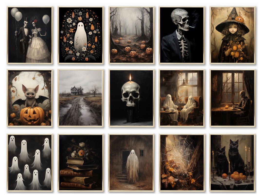 Halloween Mega Bundle Set - 15 Printables, Trendy Halloween Wall Art ...