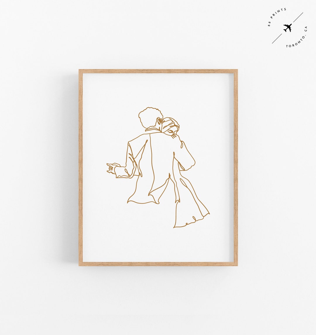 Dancing Couple Print, Fine Line Couple Print, Love Print, Couple Art ...