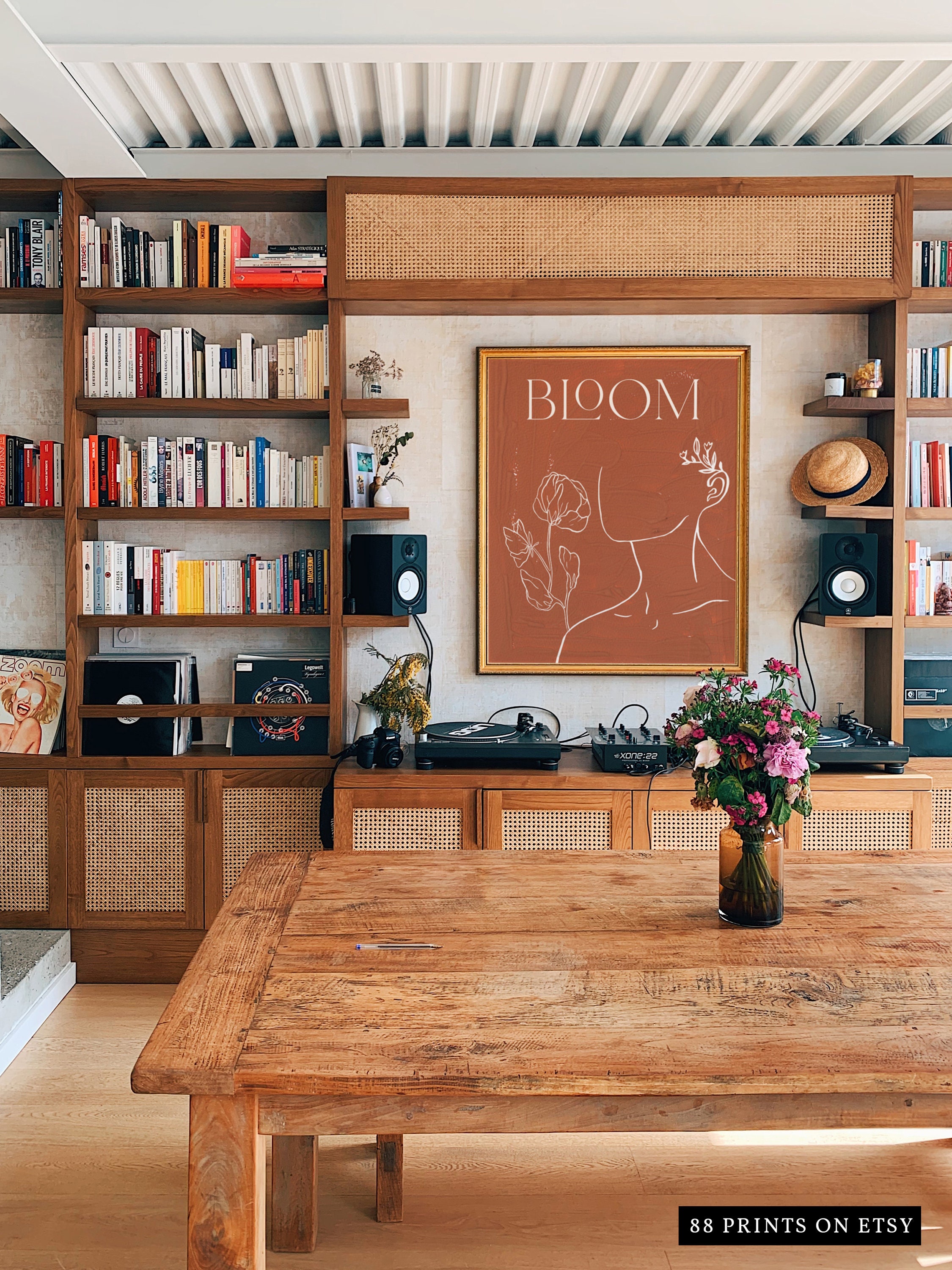 Burnt Orange Fine Line Print Abstract Art Line Drawing - Etsy