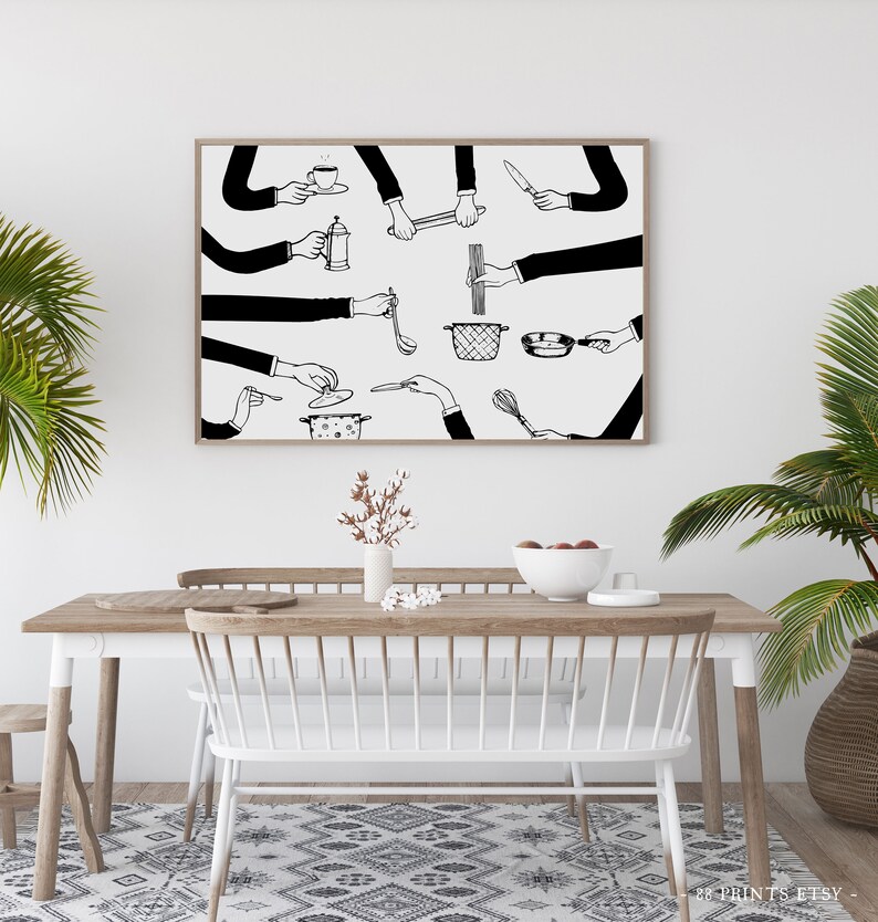 Cooking Hands Print Chef Print Chef Art Fun Kitchen Art - Etsy