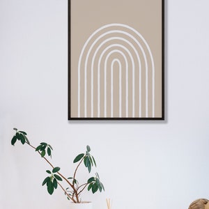 Rainbow Print Abstract Art Boho Print Beige Art Minimalist - Etsy