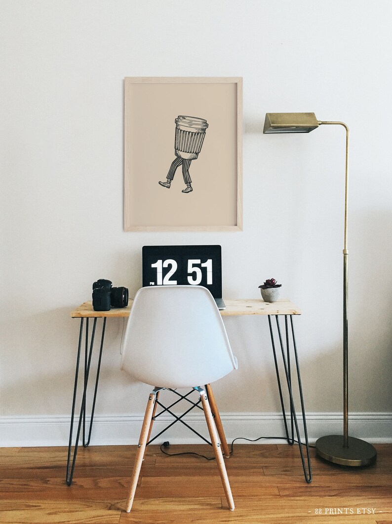 Fun Coffee Print Abstract Art Kitchen Print Kitchen Art | Etsy