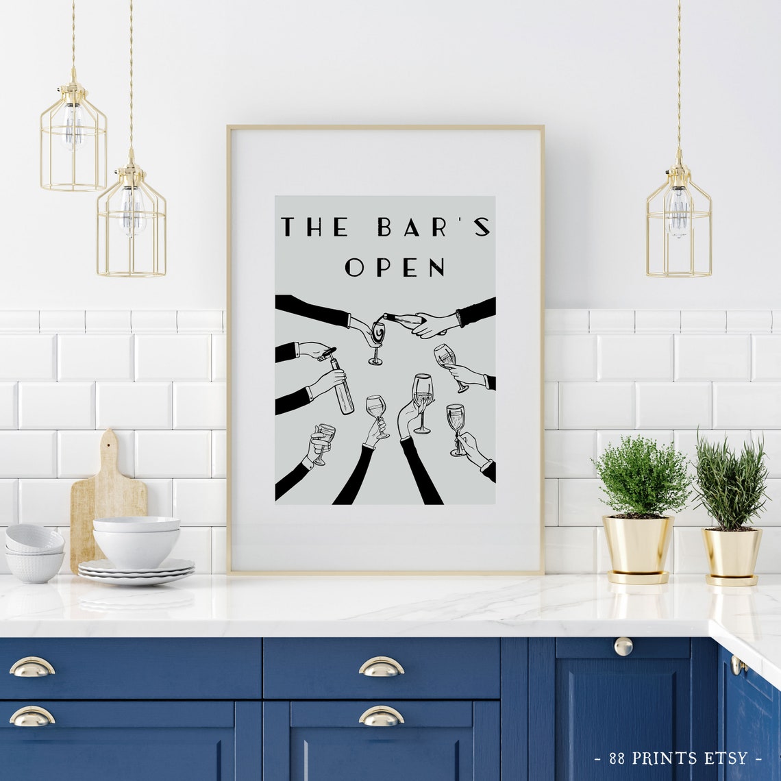 The Bar's Open Print Art Deco Bar Prints Retro Bar - Etsy
