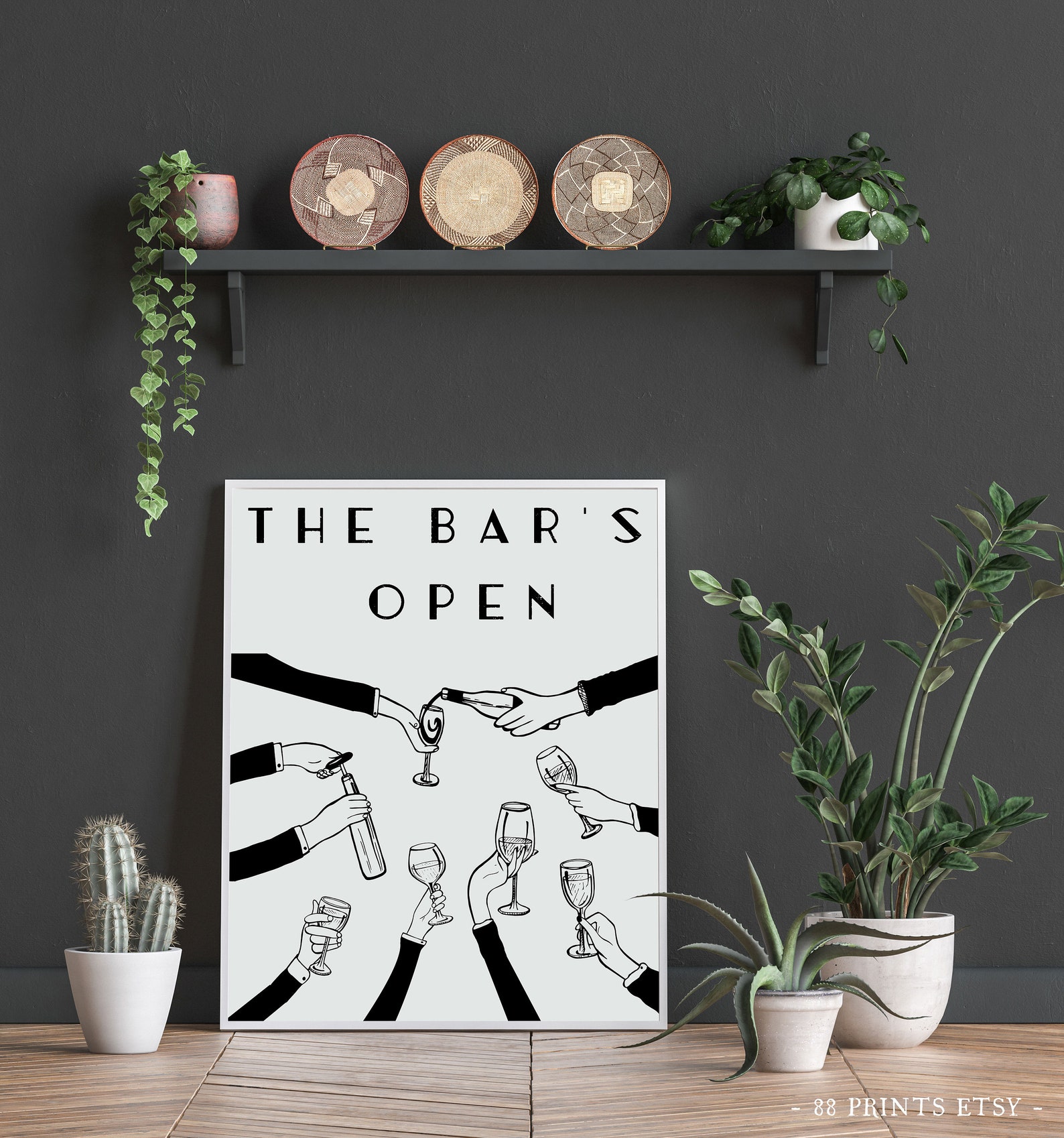 The Bar's Open Print Art Deco Bar Prints Retro Bar - Etsy