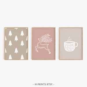 Boho Christmas Set of 9 Prints, Boho Christmas Decorations, Boho ...