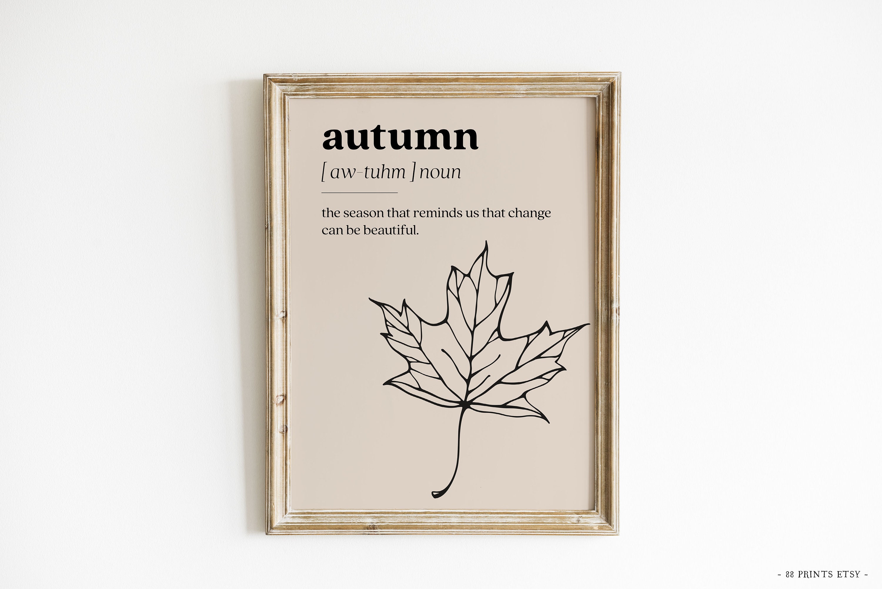 Autumn Definition Print Autumn Print Autumn Art Fall Wall - Etsy