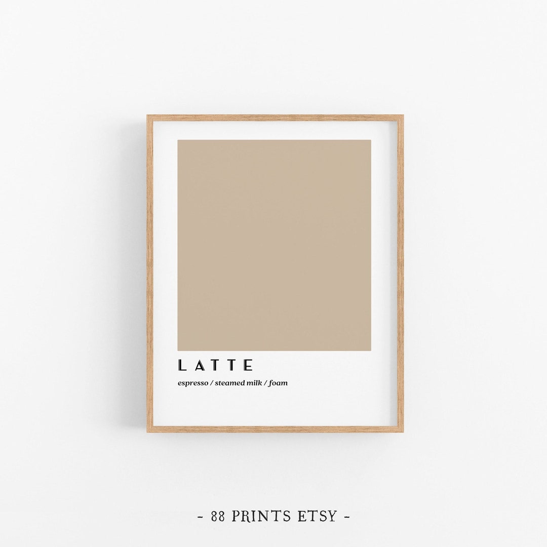 Latte Print, Coffee Typography Art, Coffee Art, Coffee Prints, Coffee ...