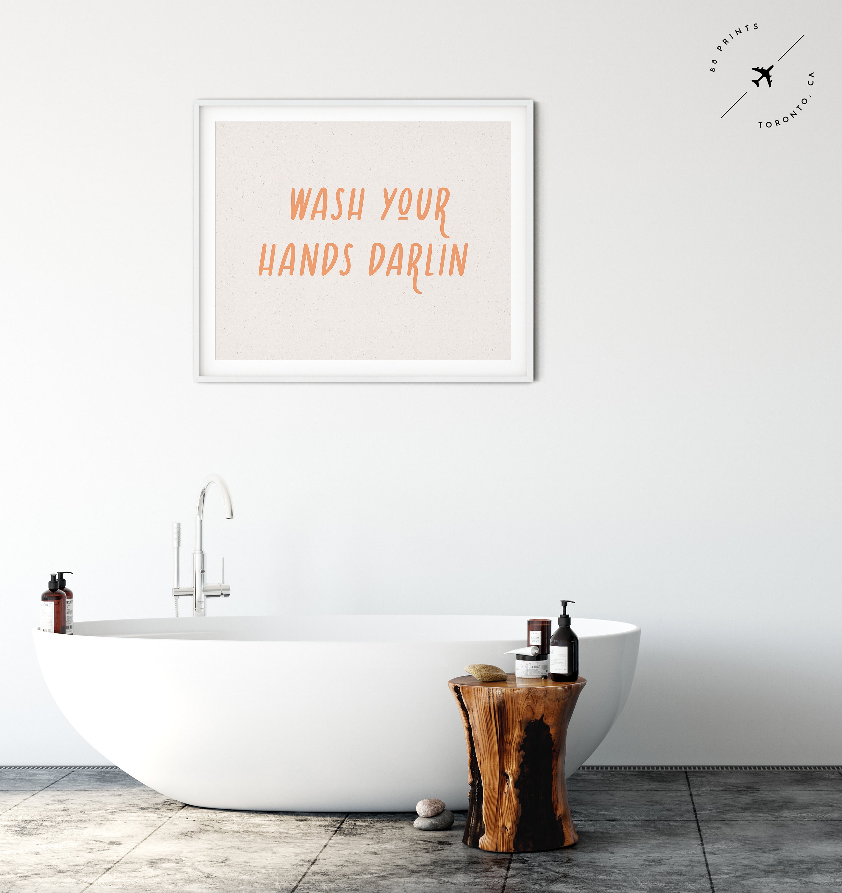 Wash Your Hands Art Print Typography Art Boho Print Minimal | Etsy