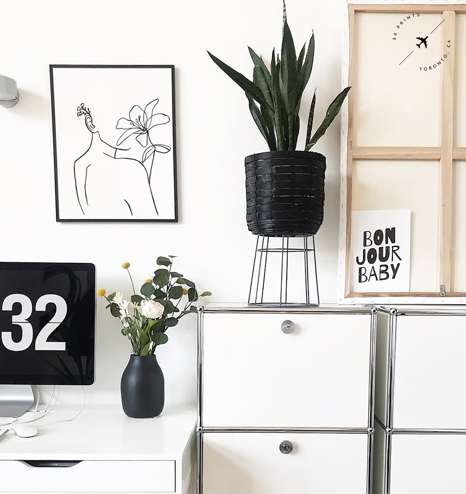 Fine Line Abstract Print Flower Art Abstract Art Minimalist - Etsy