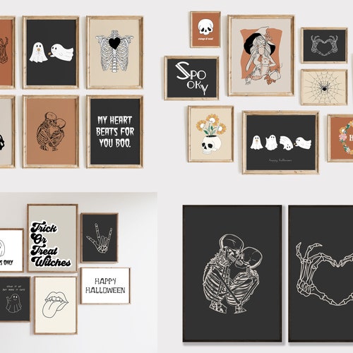 Halloween Printable Wall Art Halloween Skeleton Print - Etsy