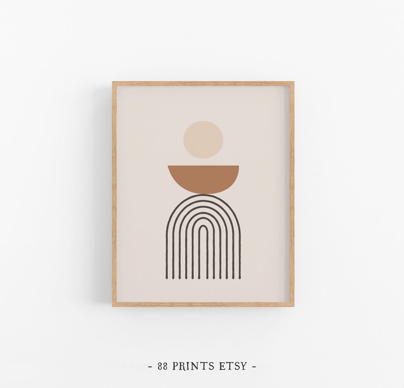 Boho Abstract Set of 3 Prints Abstract Shape Art Line Print - Etsy