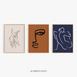 Color Block Set of 10 Prints Abstract Shapes Art Line Print - Etsy Canada