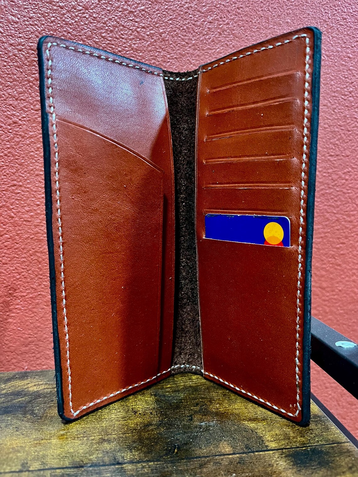 Roper Long Hand Tooled Leather Wallet - Etsy