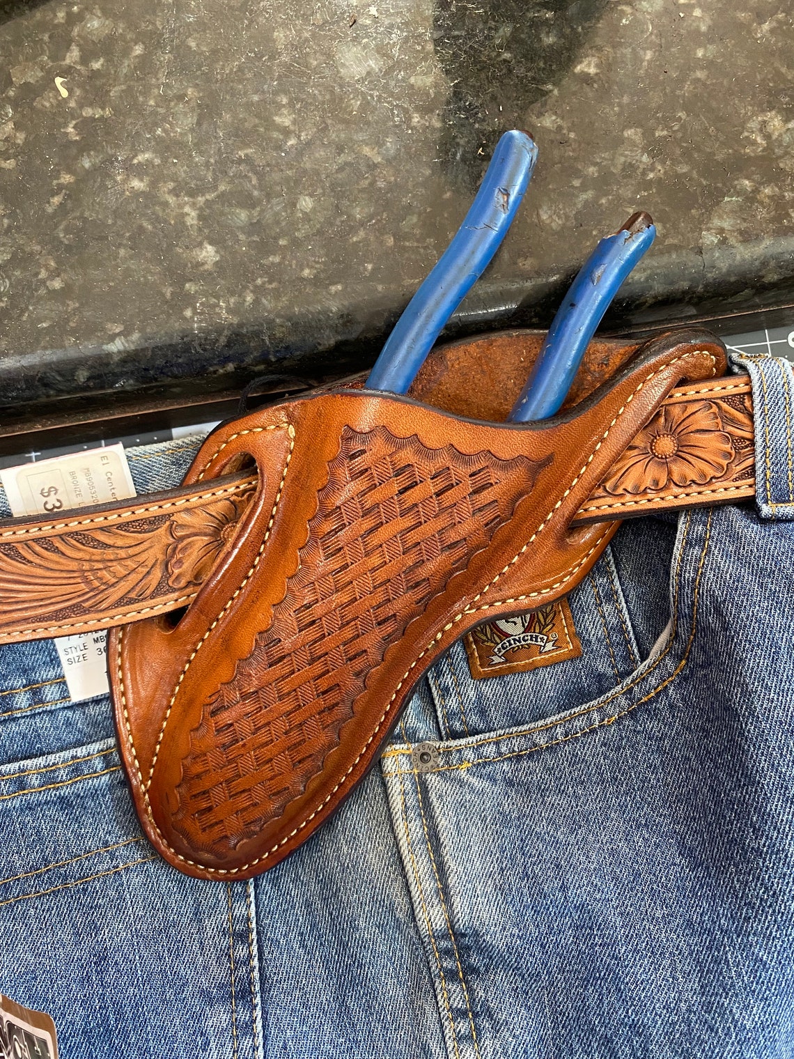 Lineman 9” Pliers Tooled Waist Pouch Holster Electrician - Etsy