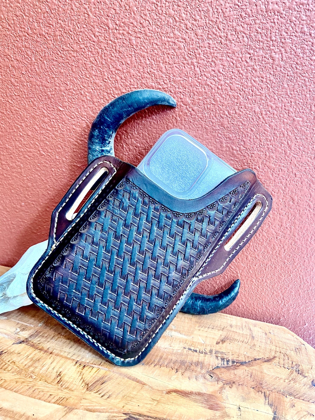 Custom Tooled Leather Cell Phone Case - Etsy