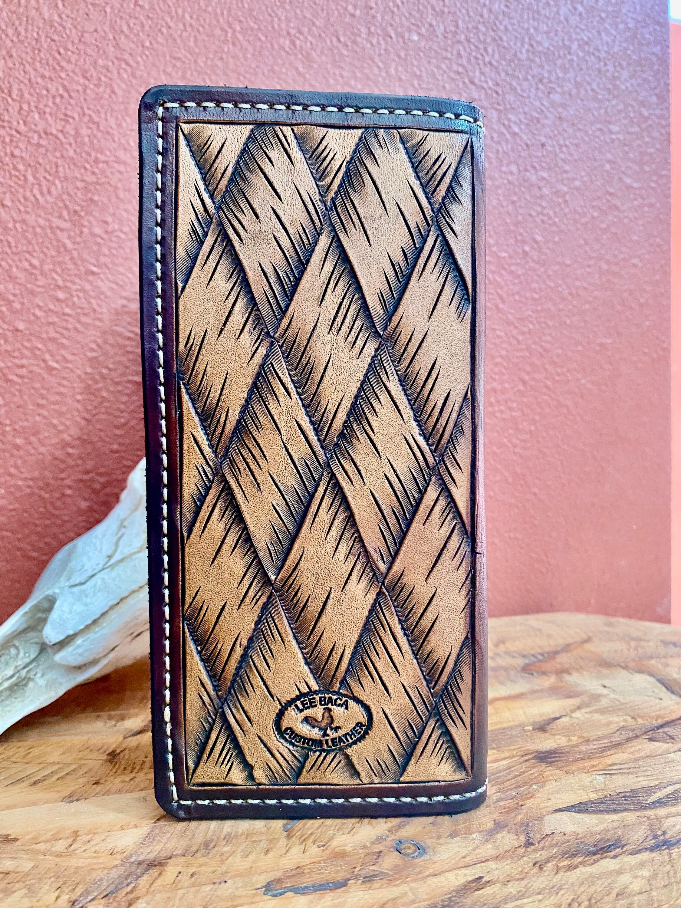 Roper Long Hand Tooled Leather Wallet Dallas Cowboys - Etsy