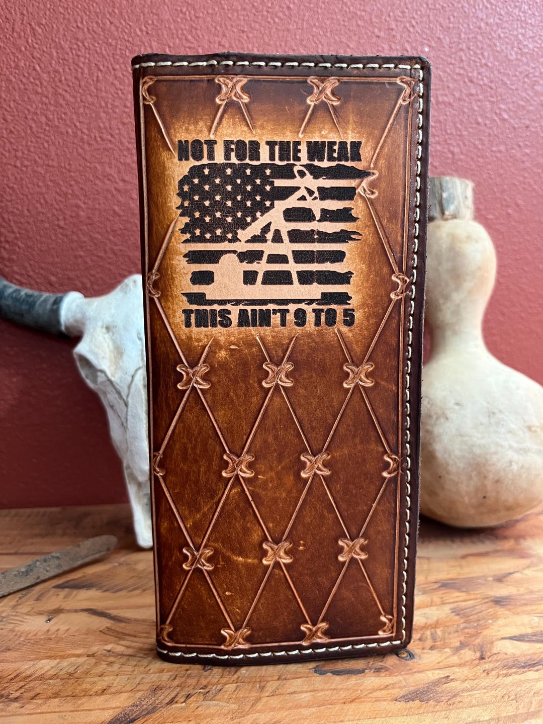 Custom 3.5 X 8 Tooled Leather Tally Book Cover With Booklet Included ...