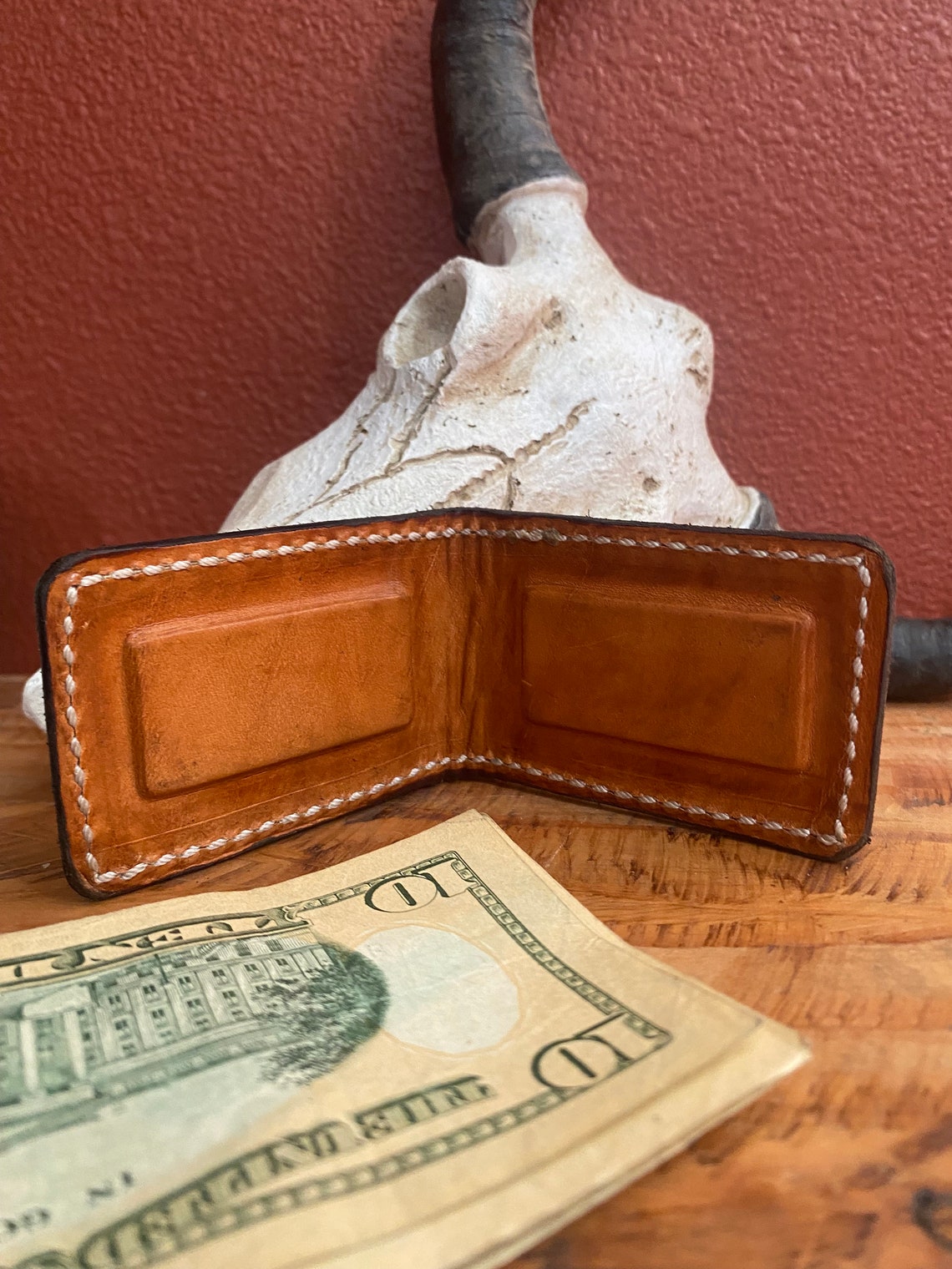 Custom Made Hand Tooled Leather Magnet Money Clip - Etsy