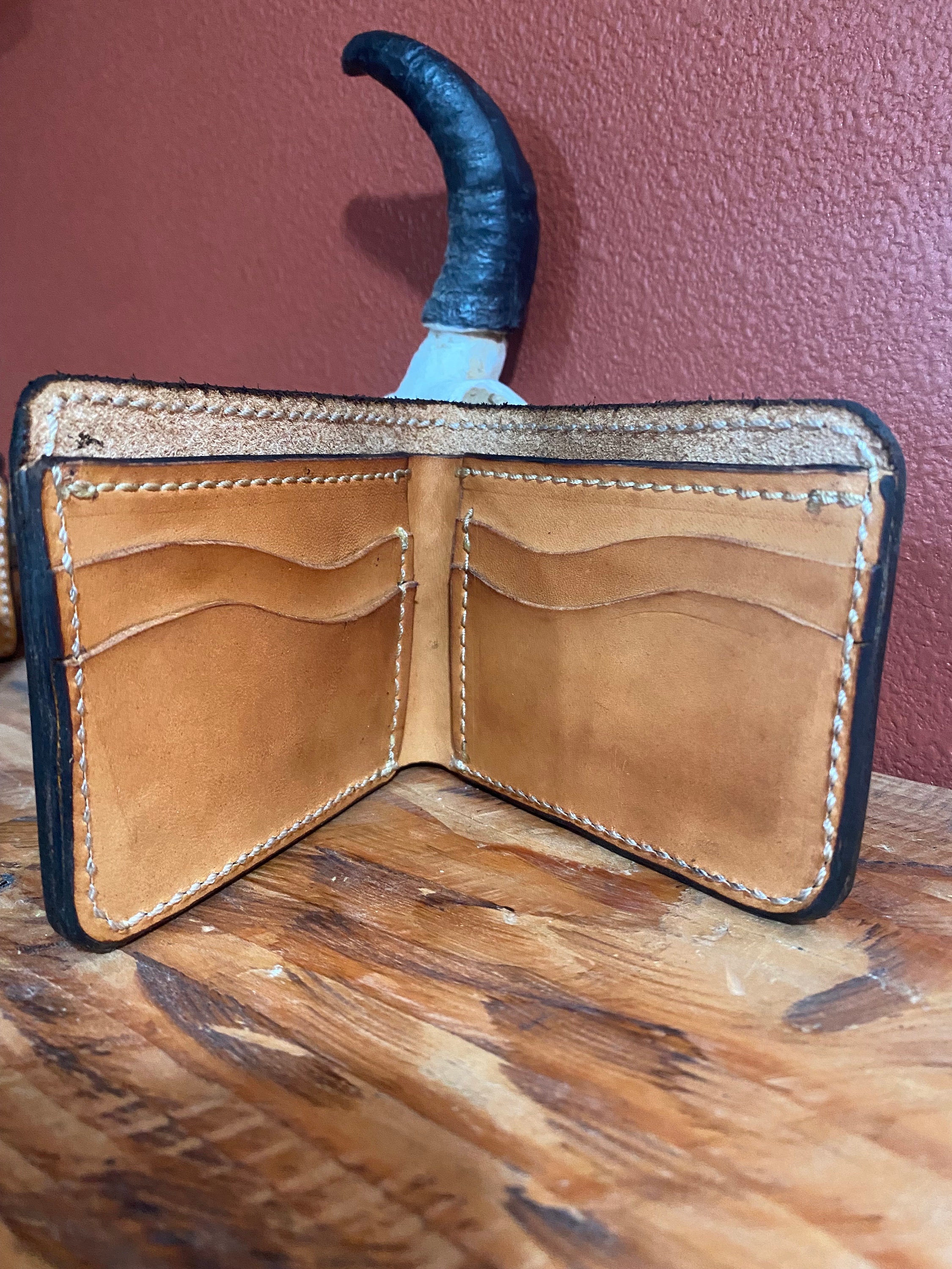 Custom Made Tooled Leather Bifold Wallet - Etsy
