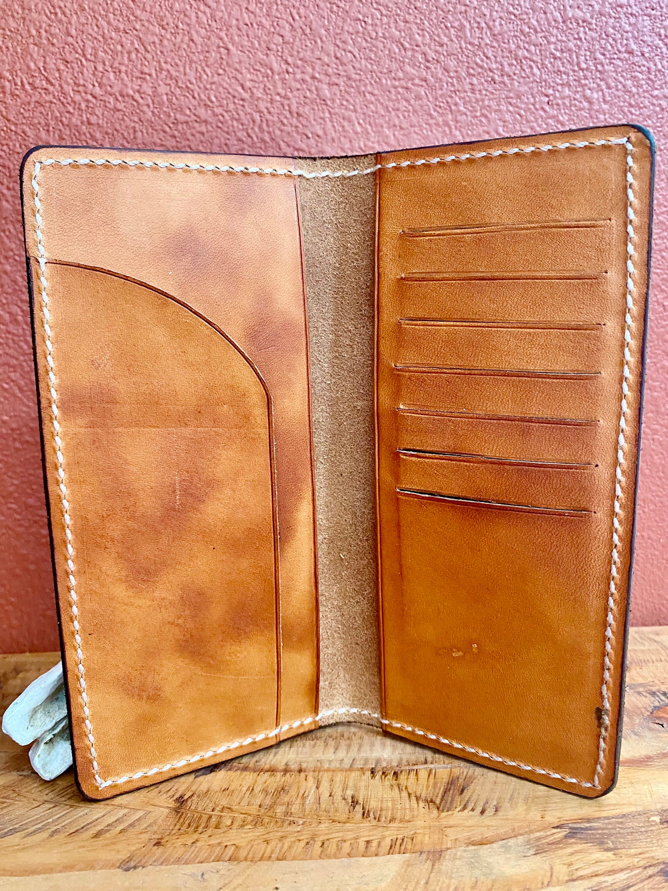 Roper Long Hand Tooled Leather Wallet Dallas Cowboys - Etsy