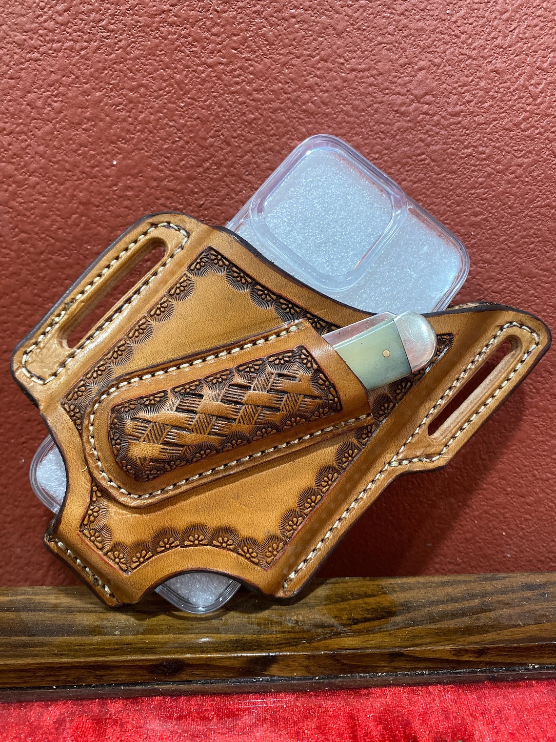 Custom Leather Cell Phone/ Trapper Combo Case - Etsy