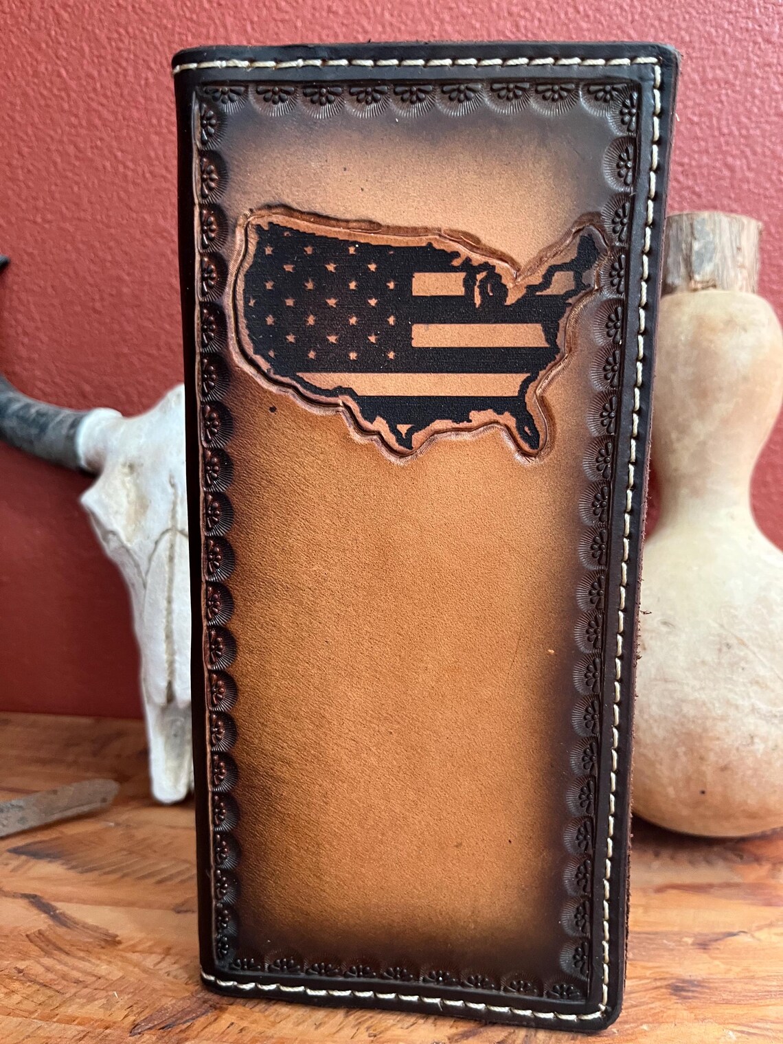 Custom 3.5 X 8 Tooled Leather Tally Book Cover With Booklet Included ...