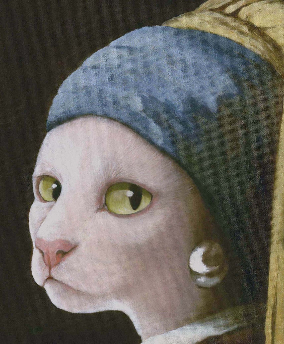 Cat With A Pearl Earring, Open Edition Print - Etsy