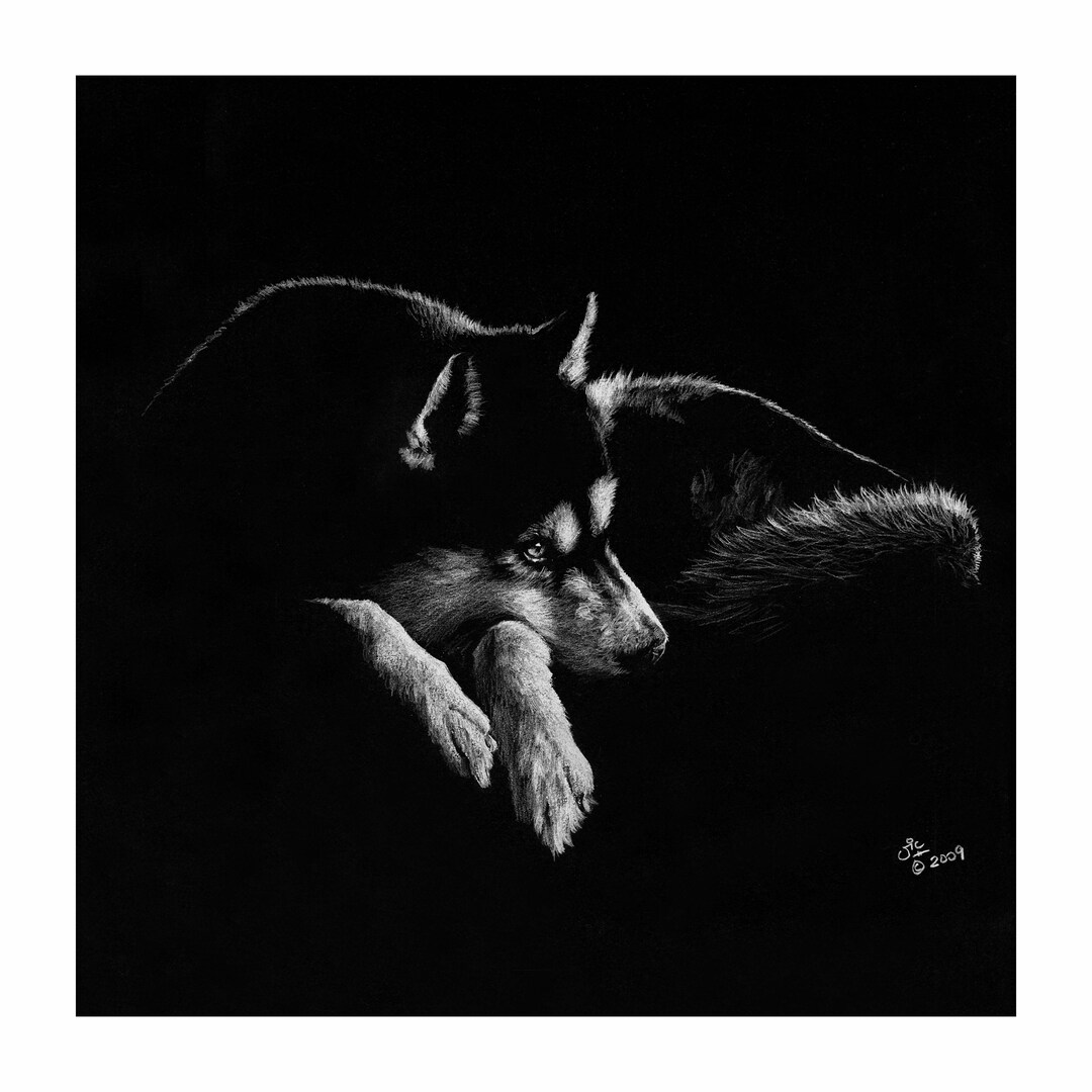 Moonshadow, Open Edition Siberian Husky Print, by Vic Bearcroft - Etsy UK