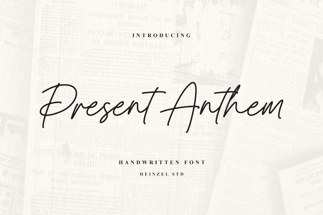 Present Anthem Handwritten Font Wedding Font Script Font - Etsy