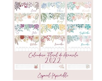 Spanish Watercolor Calendar - Etsy