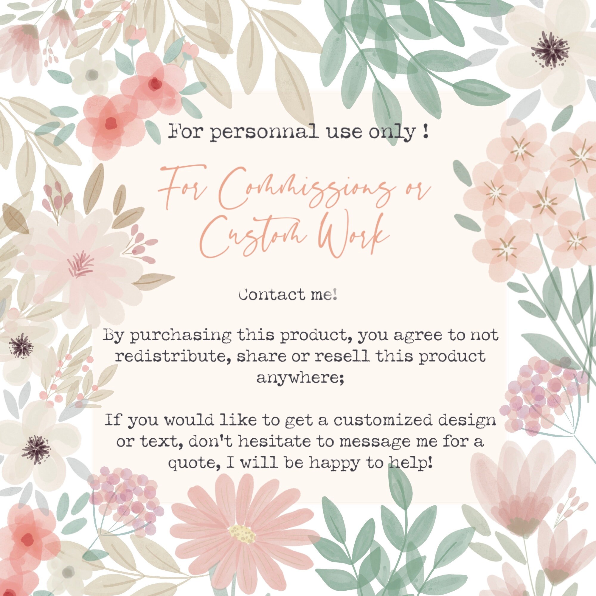 Blank Calendar With Floral Watercolor Design, Printable, Planner, Diary ...