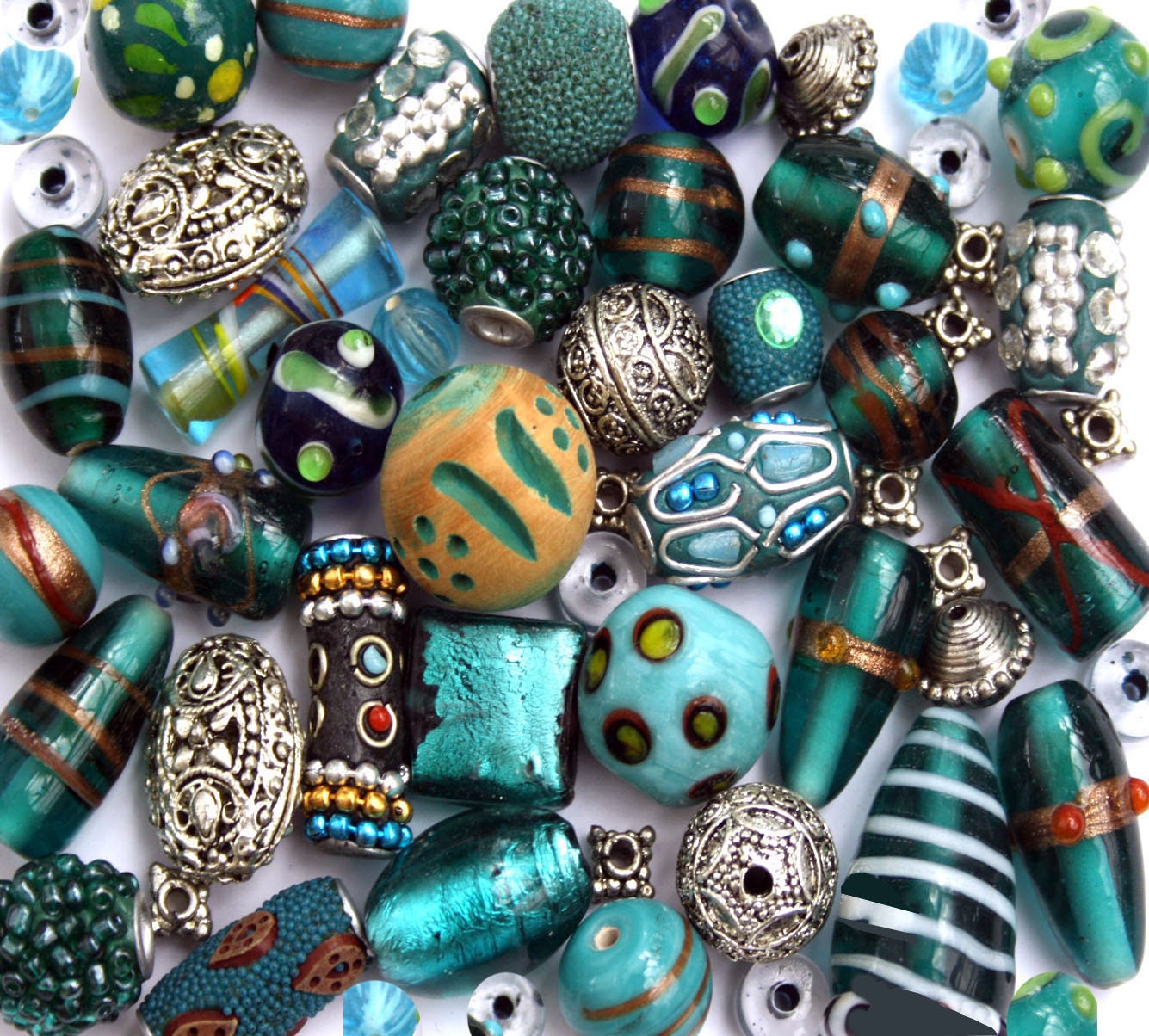 Jewellery Making Beads Handmade Lampwork Glass Wood Tibetan - Etsy UK